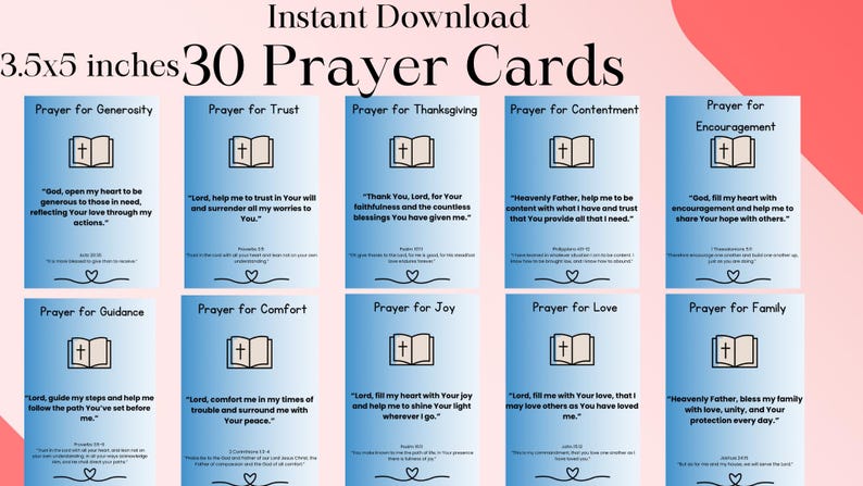 Bible Verse Prayer Cards Bundle – 30 Cards for Faith & Hope - Etsy