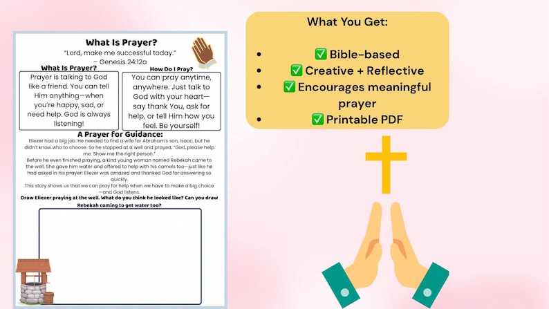 What is Prayer Bible Lesson for Kids Printable PDF Christian Activity ...