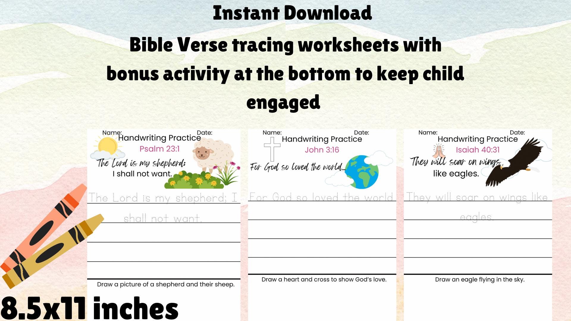 Printable Bible Verse Tracing and Drawing Activities – Perfect for ...