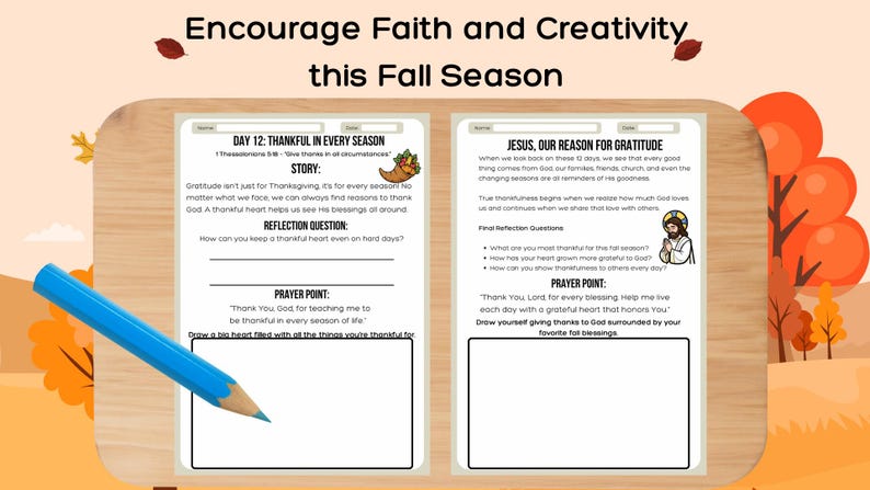12 Days of Gratitude Fall Bible Lessons for Kids Printable Thanksgiving ...