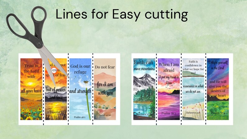 Faith-based Bible Verse Bookmarks - 32 Scriptures for Strength and ...
