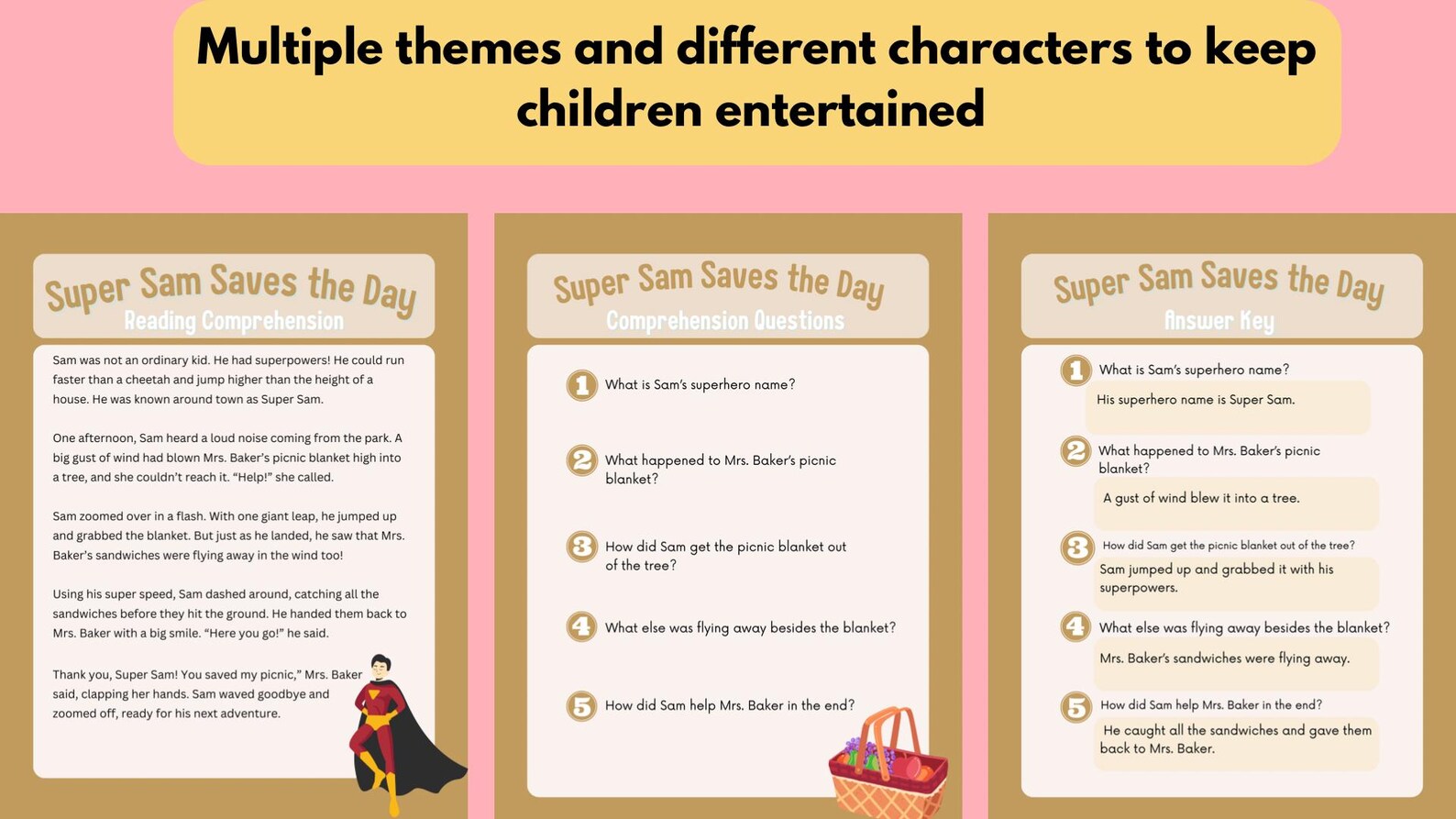 Reading Comprehension Printable Bundle 1st-3rd Grade Homeschool and ...