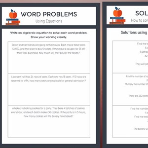 Math Word Problem Practice for Middle School: 30 Pages With Answers ...
