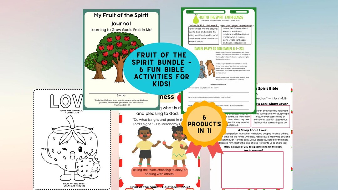 Fruit of the Spirit Bible Activity Bundle for Kids – Lessons, Journal ...