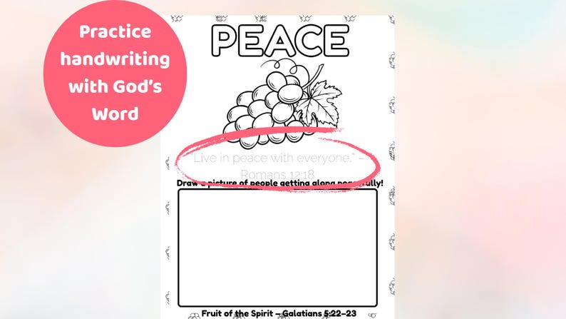 Fruit of the Spirit Coloring Pages for Kids | Bible Verse Tracing ...