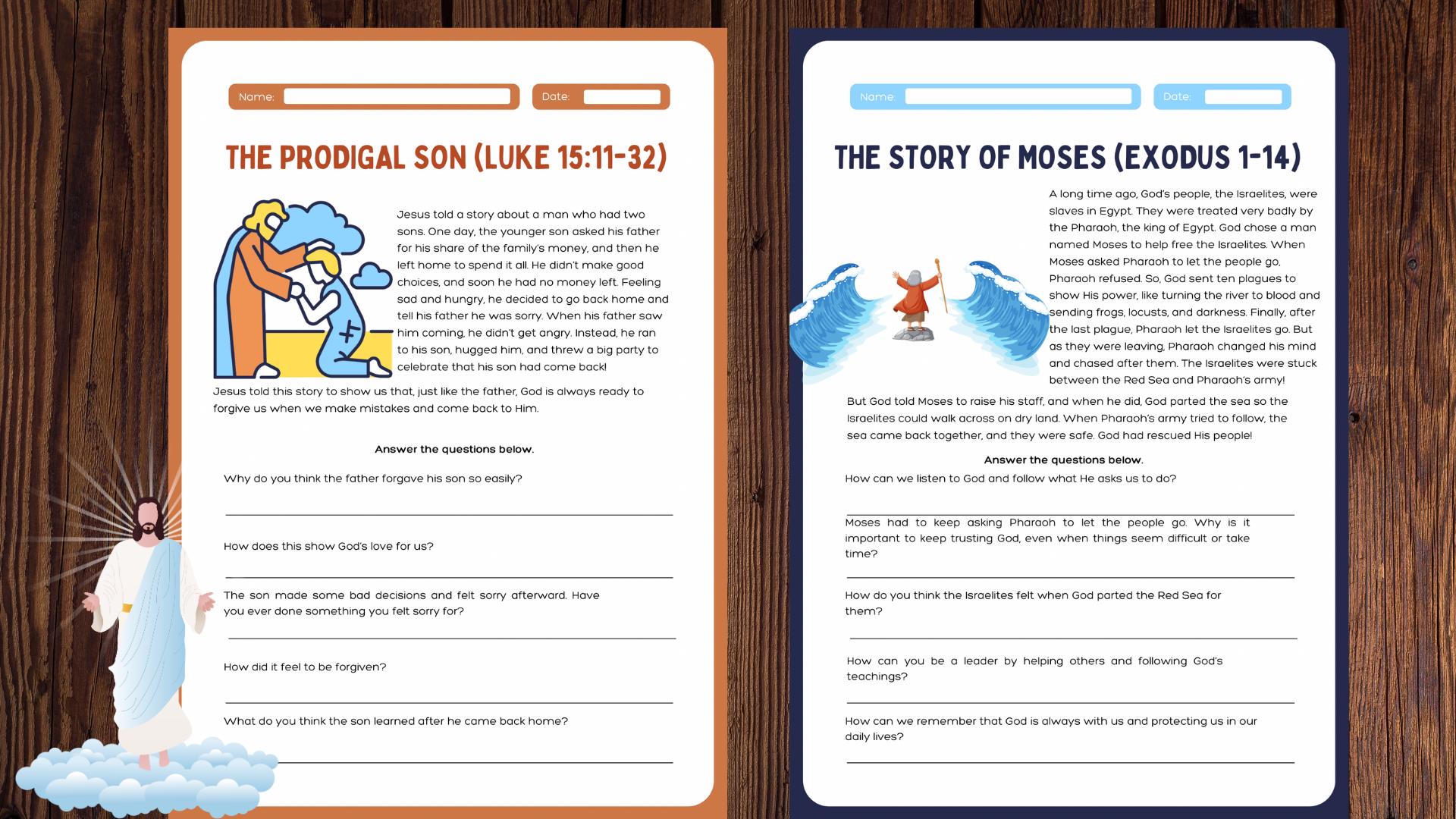 Fun Engaging Bible Lesson Bundle for Kids | Word Search, Bible Study ...
