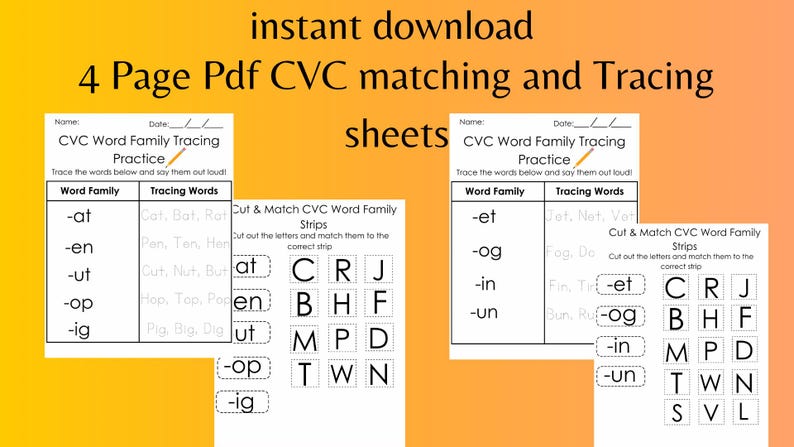 Phonics Cut-and-paste Bundle | CVC Word Families & Vowel Sorting ...