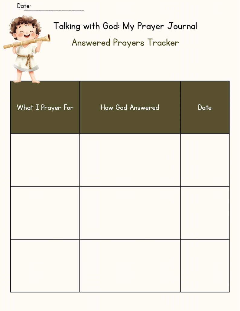 Kids Prayer Journal Printable – Bible-based Prayer Pages for Children ...