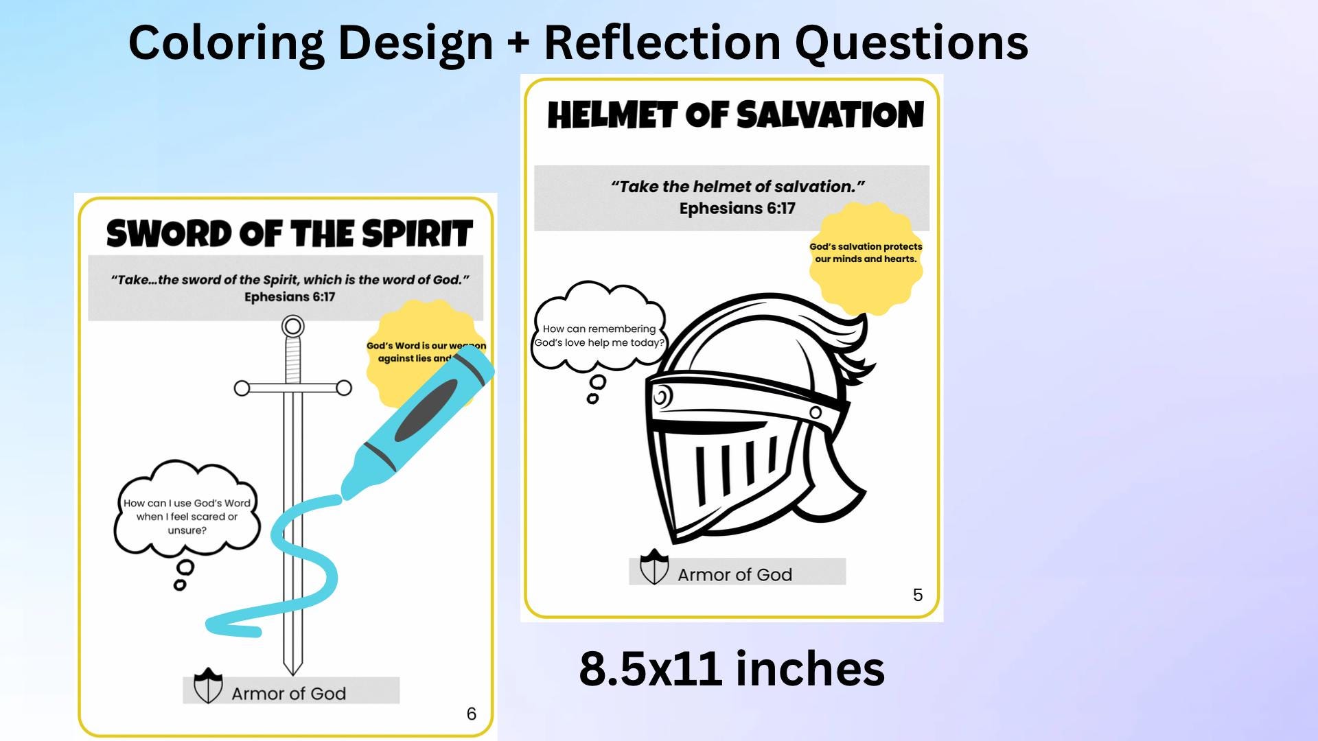Armor of God Printable Posters for Kids | Bible Coloring Pages ...