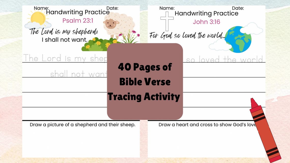 Printable Bible Verse Tracing and Drawing Activities – Perfect for ...