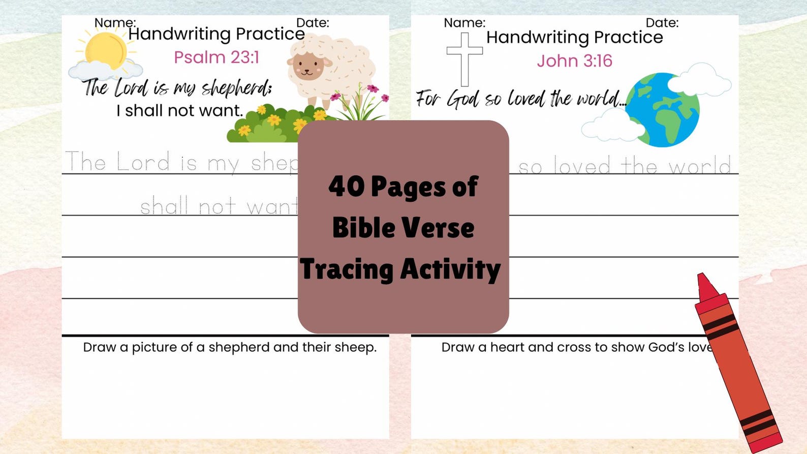 Printable Bible Verse Tracing and Drawing Activities – Perfect for ...
