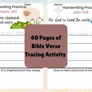Printable Bible Verse Tracing and Drawing Activities – Perfect for ...