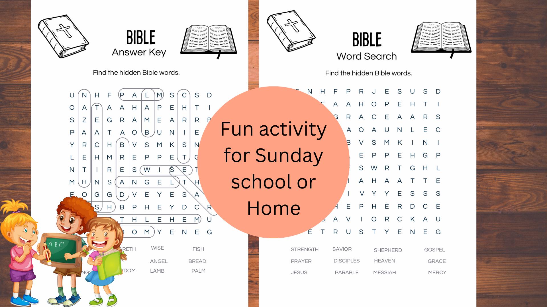 Jesus & Bible Stories Word Search Puzzle – Christian Educational ...