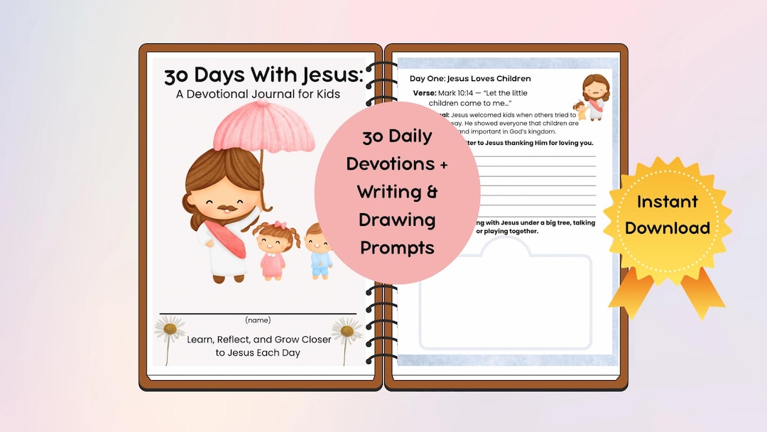 30-day Kids Bible Devotional Journal | Christian Printable for Children ...