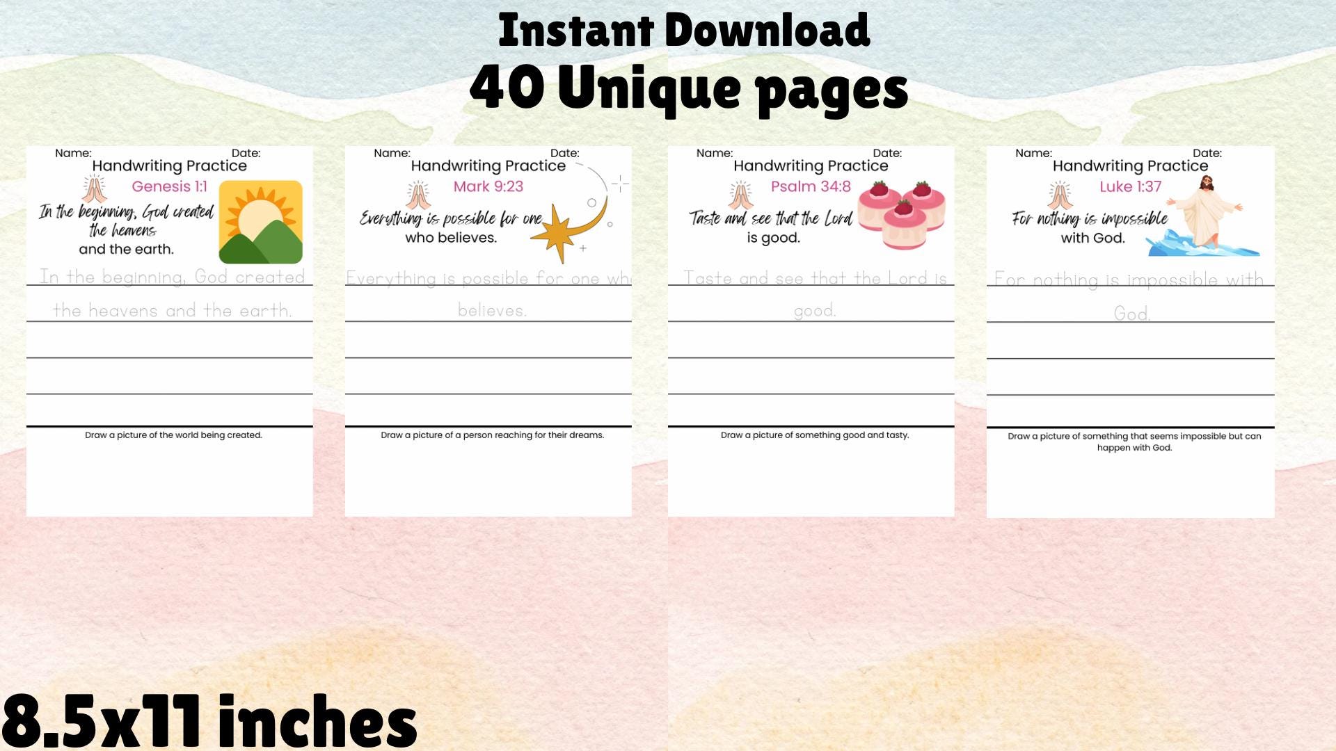 Printable Bible Verse Tracing and Drawing Activities – Perfect for ...