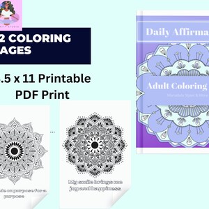 Daily Affirmation Coloring Book for Adults & Teens – Mindful, Stress ...