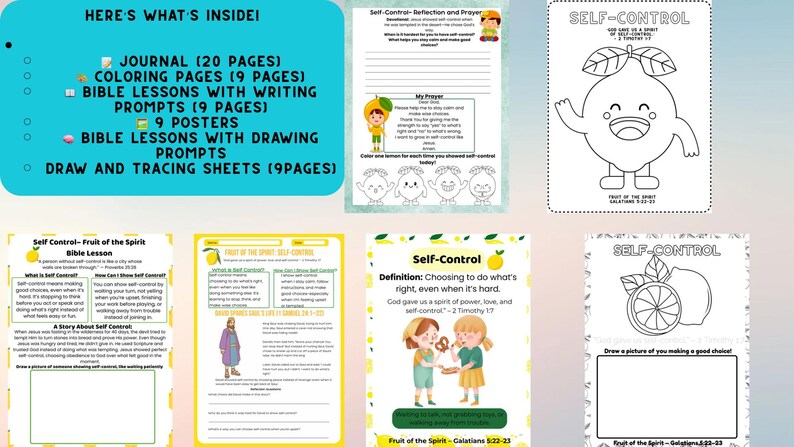 Fruit of the Spirit Bible Activity Bundle for Kids – Lessons, Journal ...