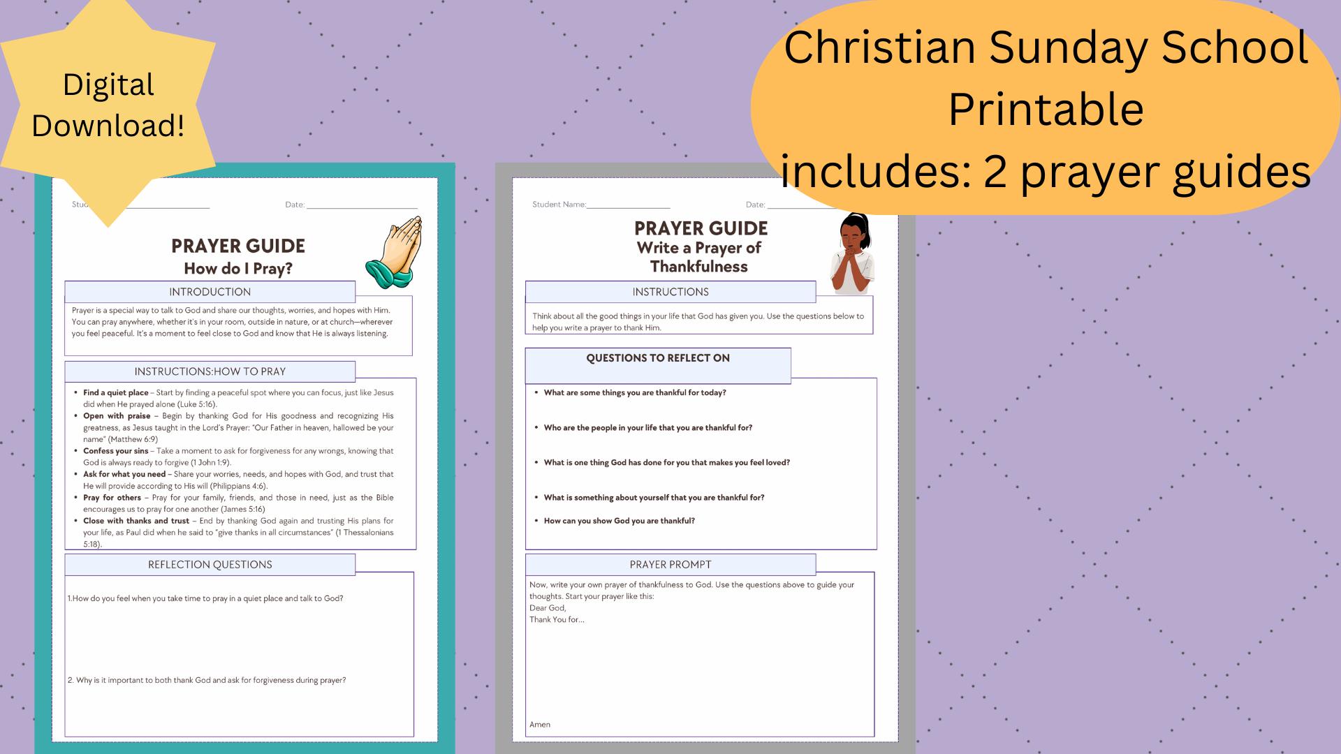 Bible Verse Flashcards and Prayer Worksheets – Christian Learning Set ...