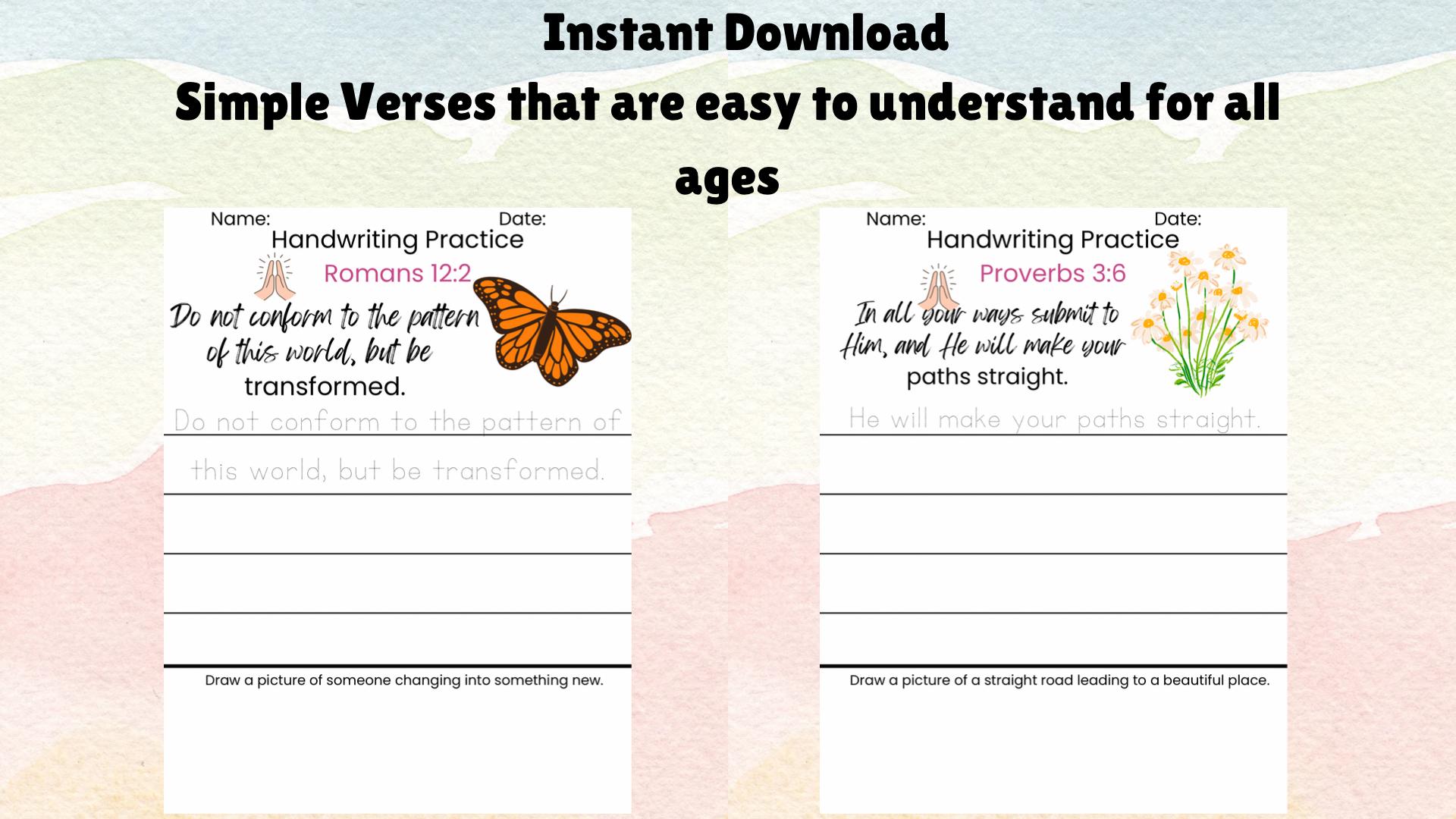 Printable Bible Verse Tracing and Drawing Activities – Perfect for ...