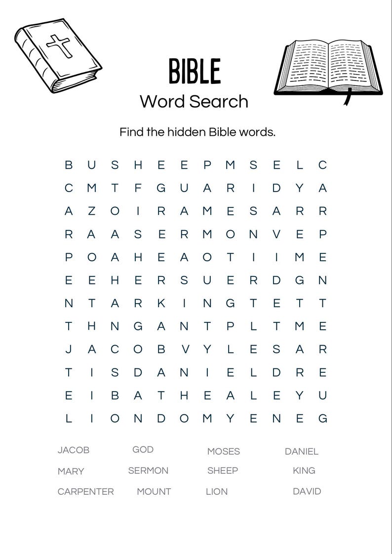 Jesus & Bible Stories Word Search Puzzle – Christian Educational ...