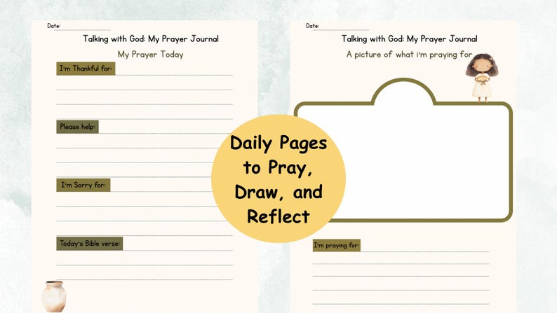 Kids Prayer Journal Printable – Bible-based Prayer Pages for Children ...