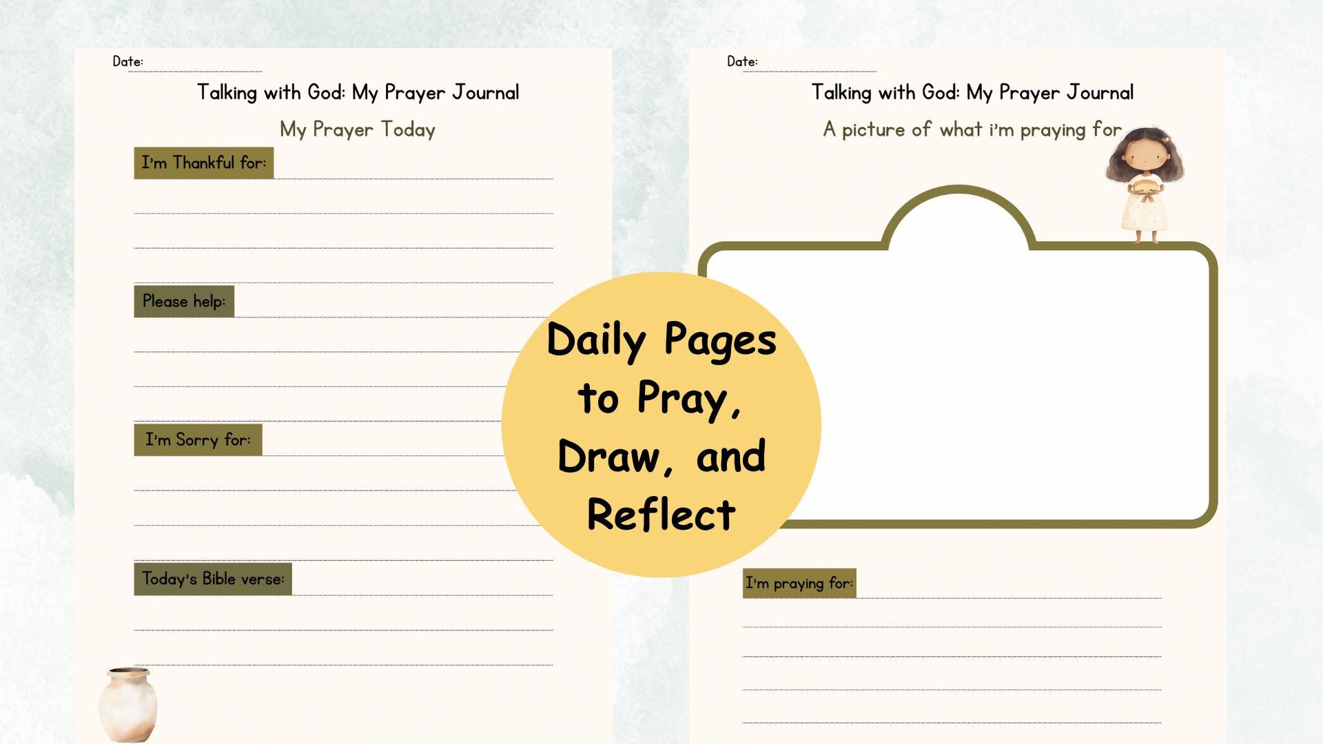 Kids Prayer Journal Printable – Bible-based Prayer Pages for Children ...