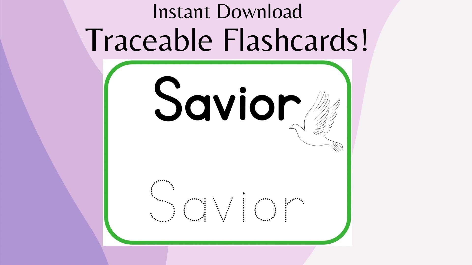 Bible Sight Words & Verse Flashcards | 50 Printable Cards With Tracing ...