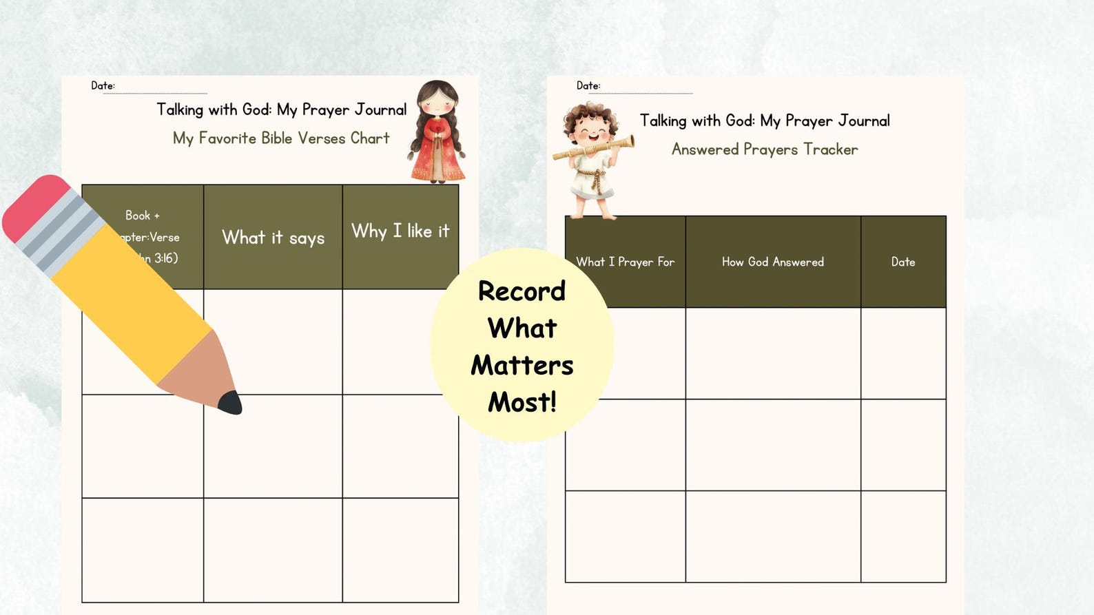 Kids Prayer Journal Printable – Bible-based Prayer Pages for Children ...