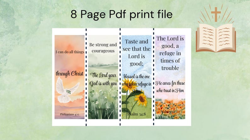 Faith-based Bible Verse Bookmarks - 32 Scriptures for Strength and ...