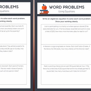 Math Word Problem Practice for Middle School: 30 Pages With Answers ...
