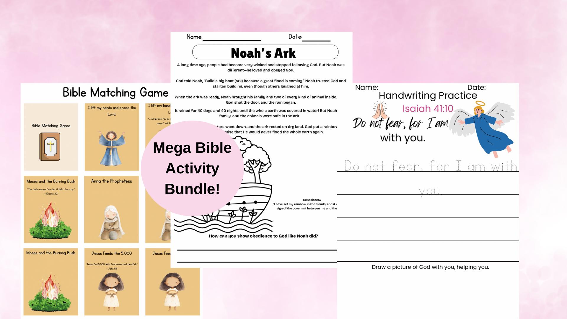 Mega Bible Activity Bundle for Kids – Matching Cards, Sequencing ...