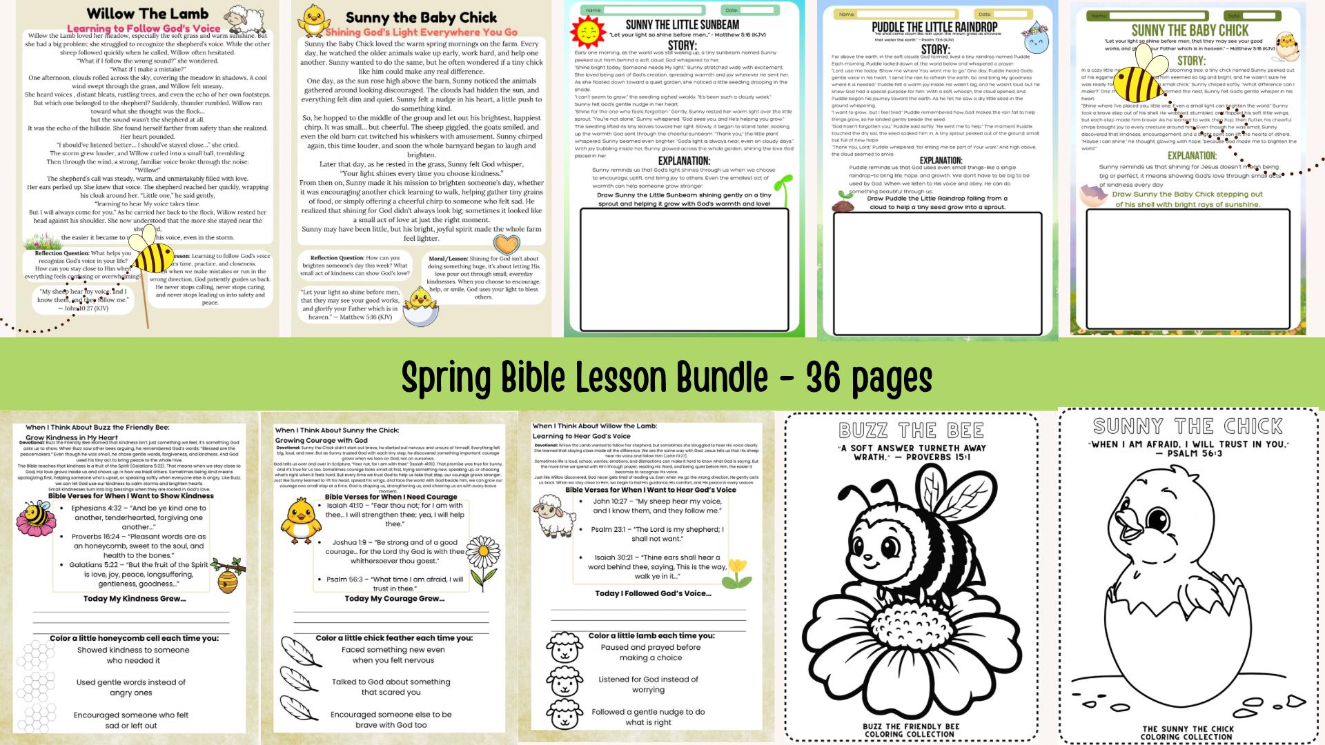 Spring Bible Lesson Mega Bundle for Kids Christian Drawing Prompts ...