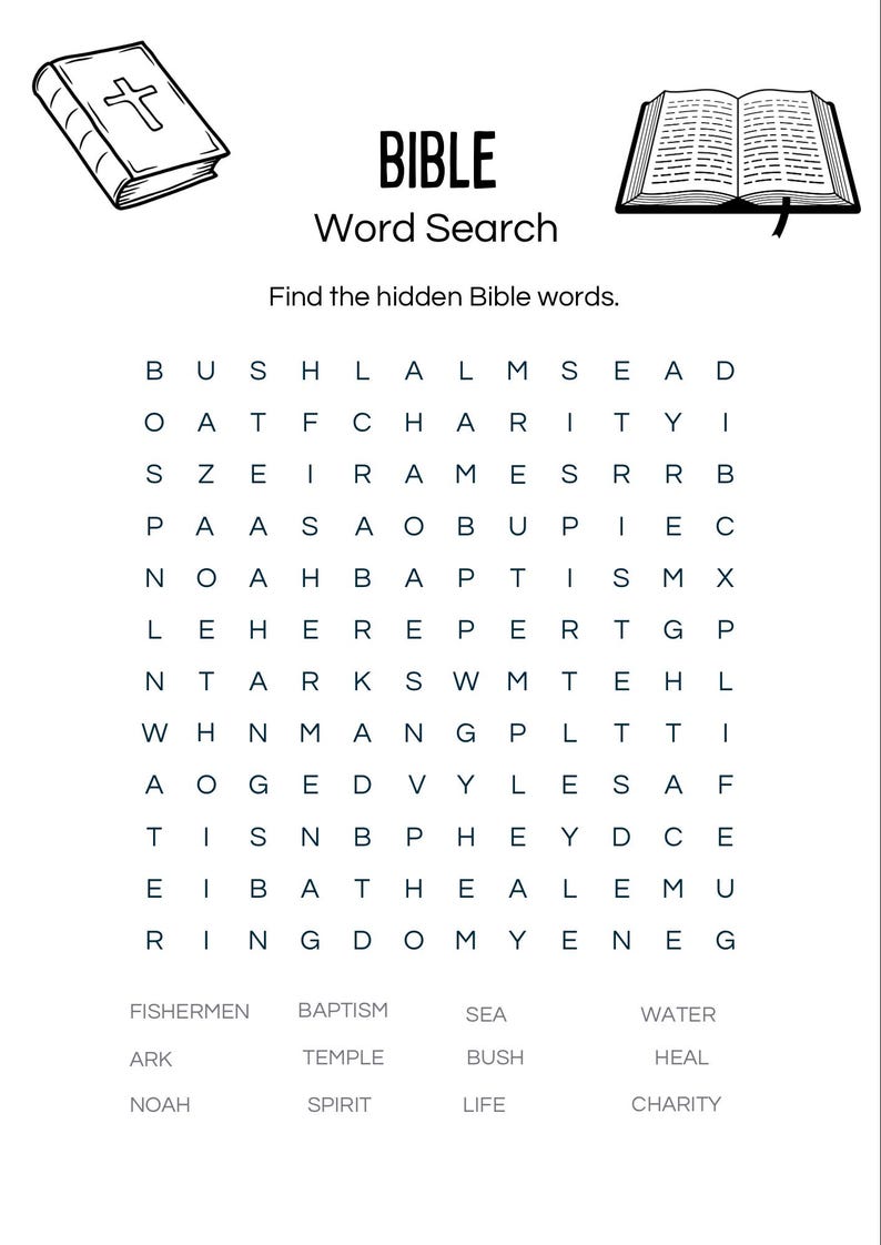 Jesus & Bible Stories Word Search Puzzle – Christian Educational ...
