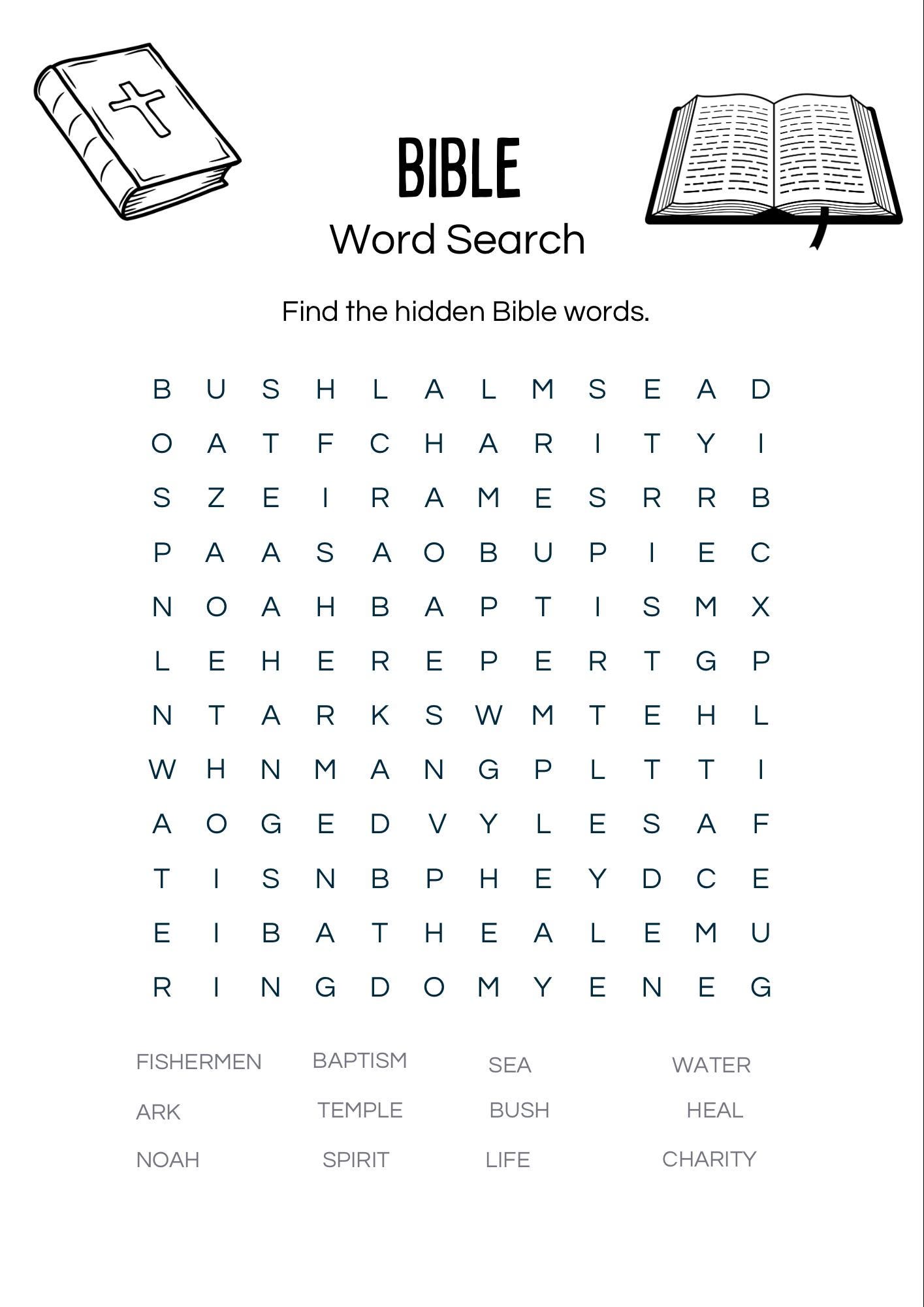 Jesus & Bible Stories Word Search Puzzle – Christian Educational ...