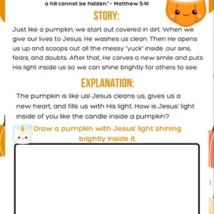 Pumpkin Parable Shine Bright Like Jesus Fall Bible Lesson Bundle Kids ...