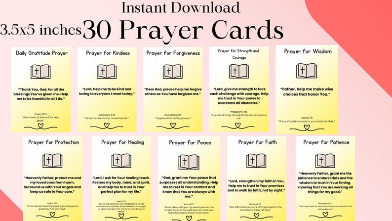 Bible Verse Prayer Cards Bundle – 30 Cards for Faith & Hope - Etsy