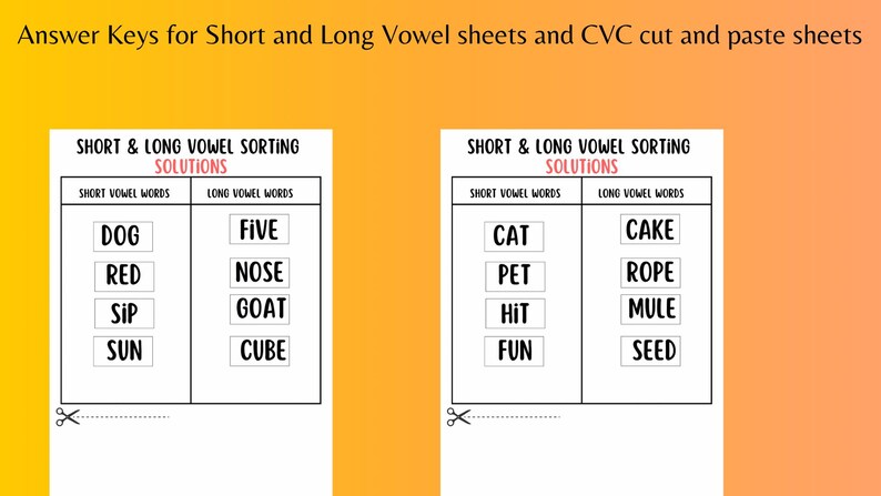 Phonics Cut-and-paste Bundle | CVC Word Families & Vowel Sorting ...