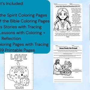 Bible Coloring Pages for Kids Mega Bundle – 69 Printable Christian ...