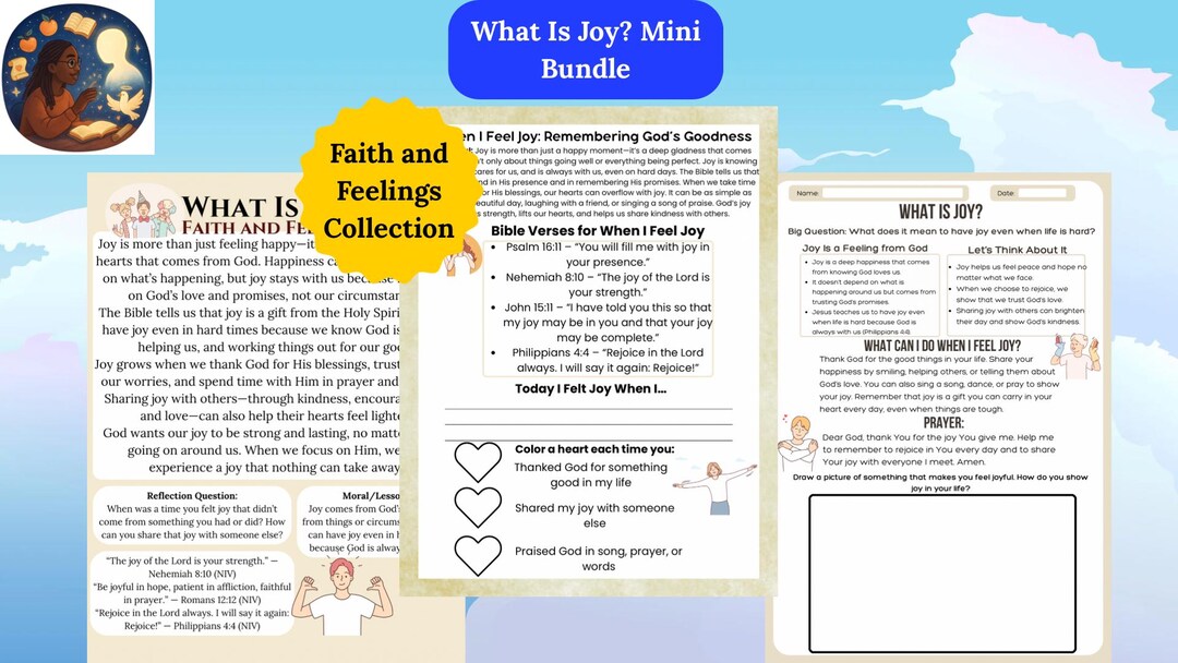 What is Joy Faith and Feelings Mini Bundle Drawing Prompt Fact Sheet ...
