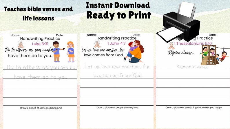 Printable Bible Verse Tracing and Drawing Activities – Perfect for ...