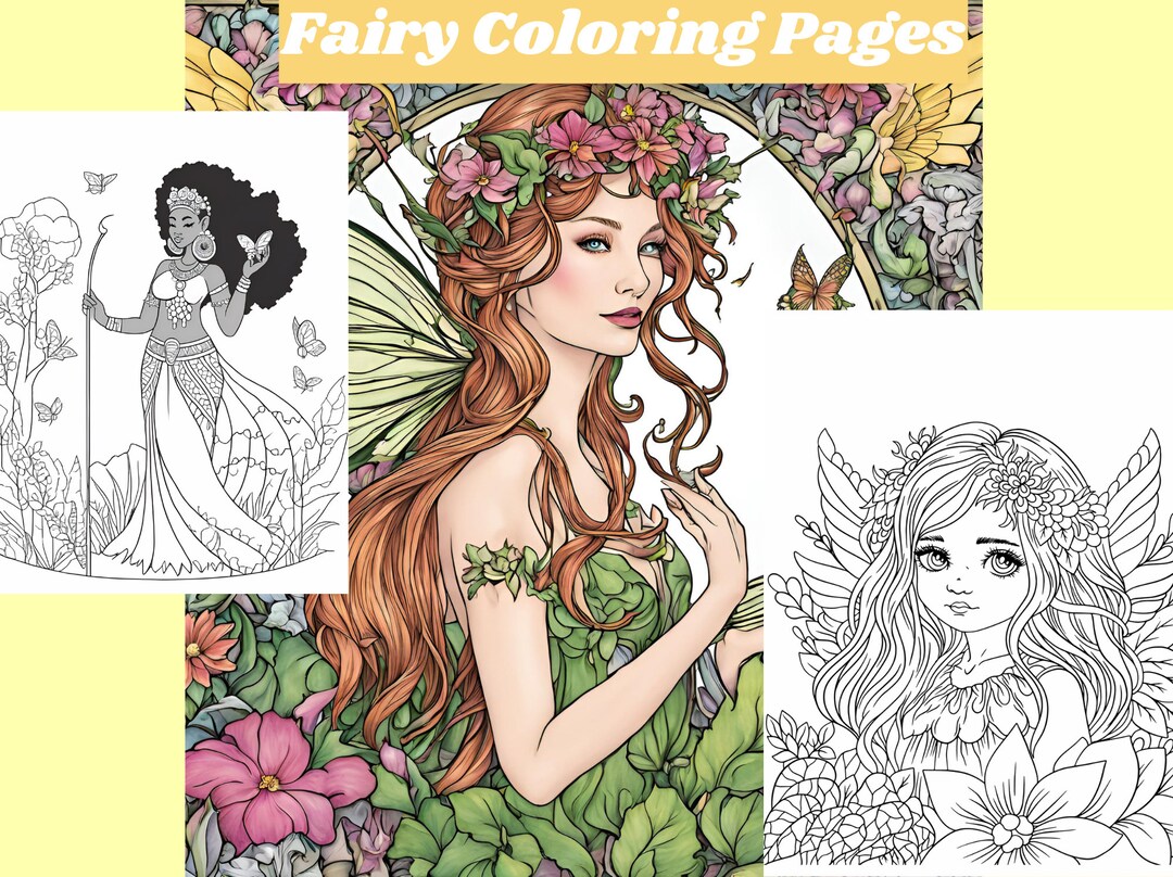 Fairy Coloring Pages: Printable Fantasy Art for Kids & Adults ...