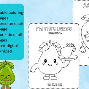 Fruit of the Spirit Coloring Pages for Kids Bible Verse Coloring Sheets ...