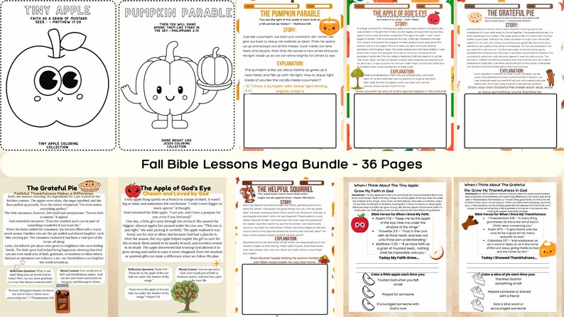 Mega Fall Bible Lesson Bundle for Kids Christian Activities Fall Sunday ...