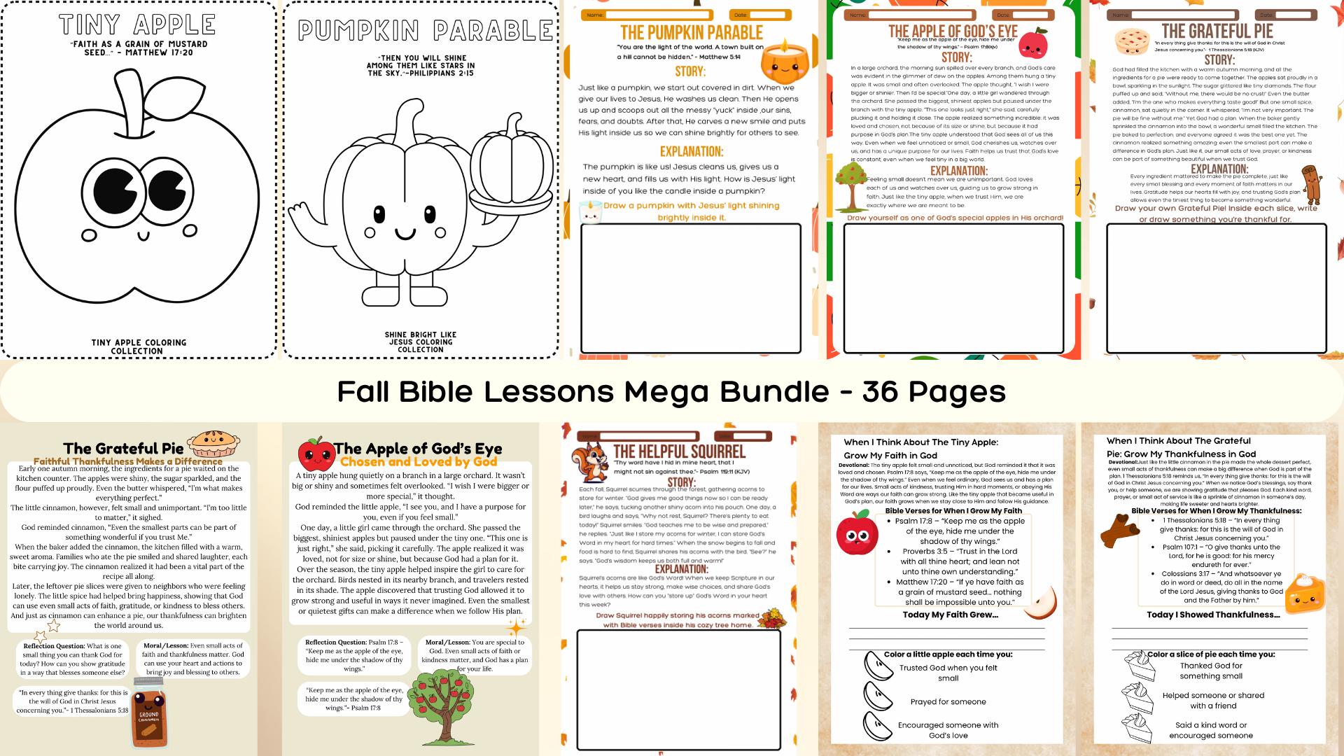 Mega Fall Bible Lesson Bundle for Kids Christian Activities Fall Sunday ...