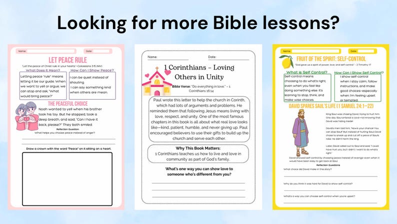 7 Days of Creation Bible Lessons for Kids With Reflection Questions ...