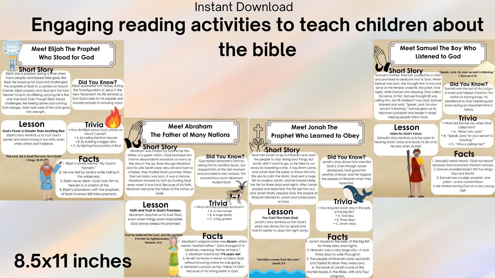 People of the Bible Fact Sheets Printable Bible Study Resources for ...