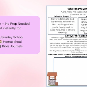 What is Prayer Bible Lesson for Kids Printable PDF Christian Activity ...
