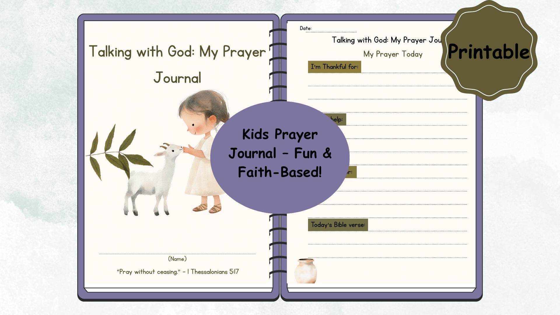 Kids Prayer Journal Printable – Bible-based Prayer Pages for Children ...