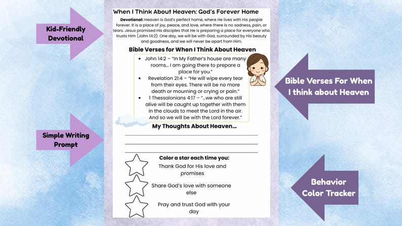 What is Heaven Bible Activity Pack for Kids Fact Sheet Journal Page and ...