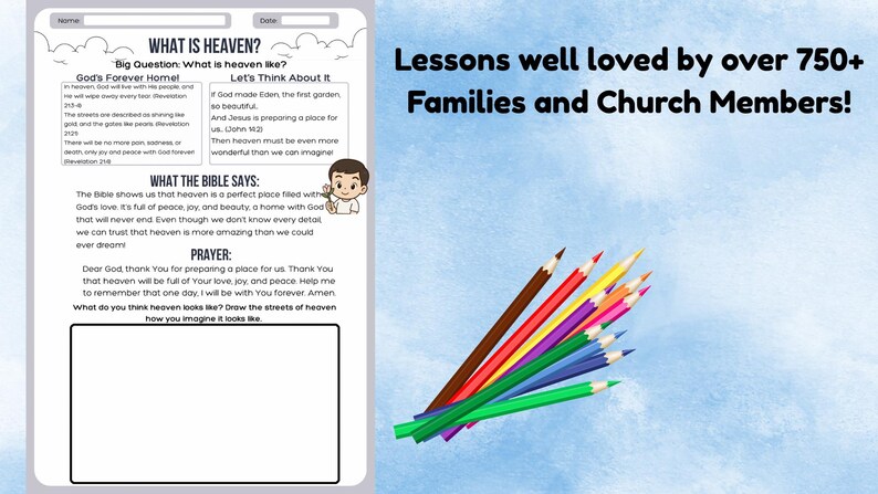 What is Heaven Bible Activity Pack for Kids Fact Sheet Journal Page and ...